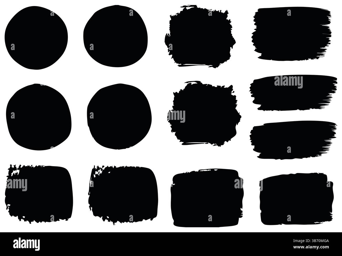 Set of Vector Paint Brush Strokes - Artistic Brushstroke Icons and ...