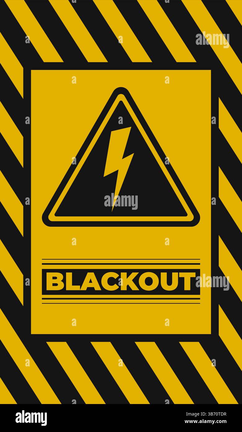 Blackout warning vertical poster. Power outage banner icon and sign on ...