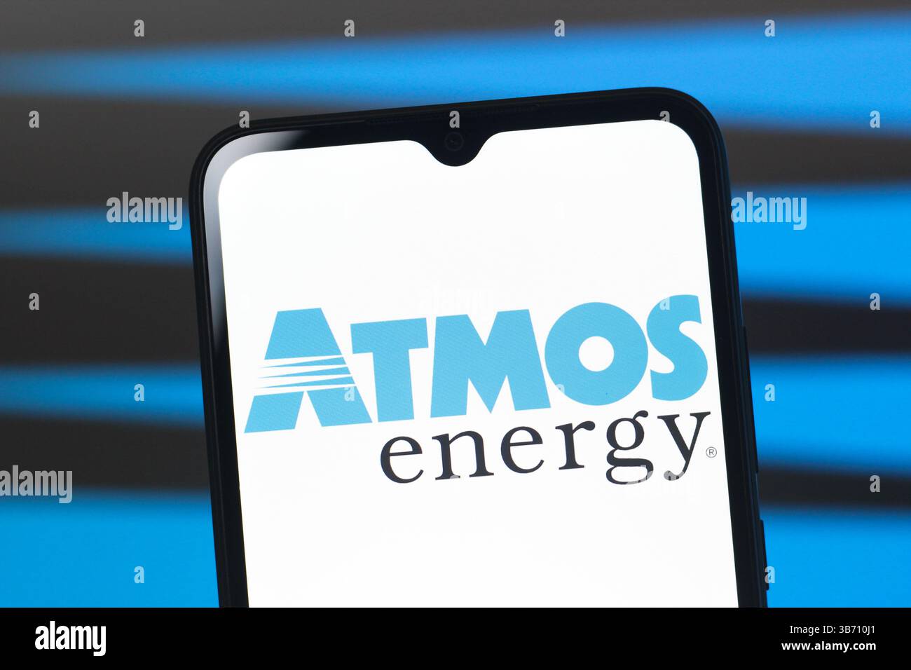 In this photo illustration, the Atmos Energy Corporation logo is seen ...