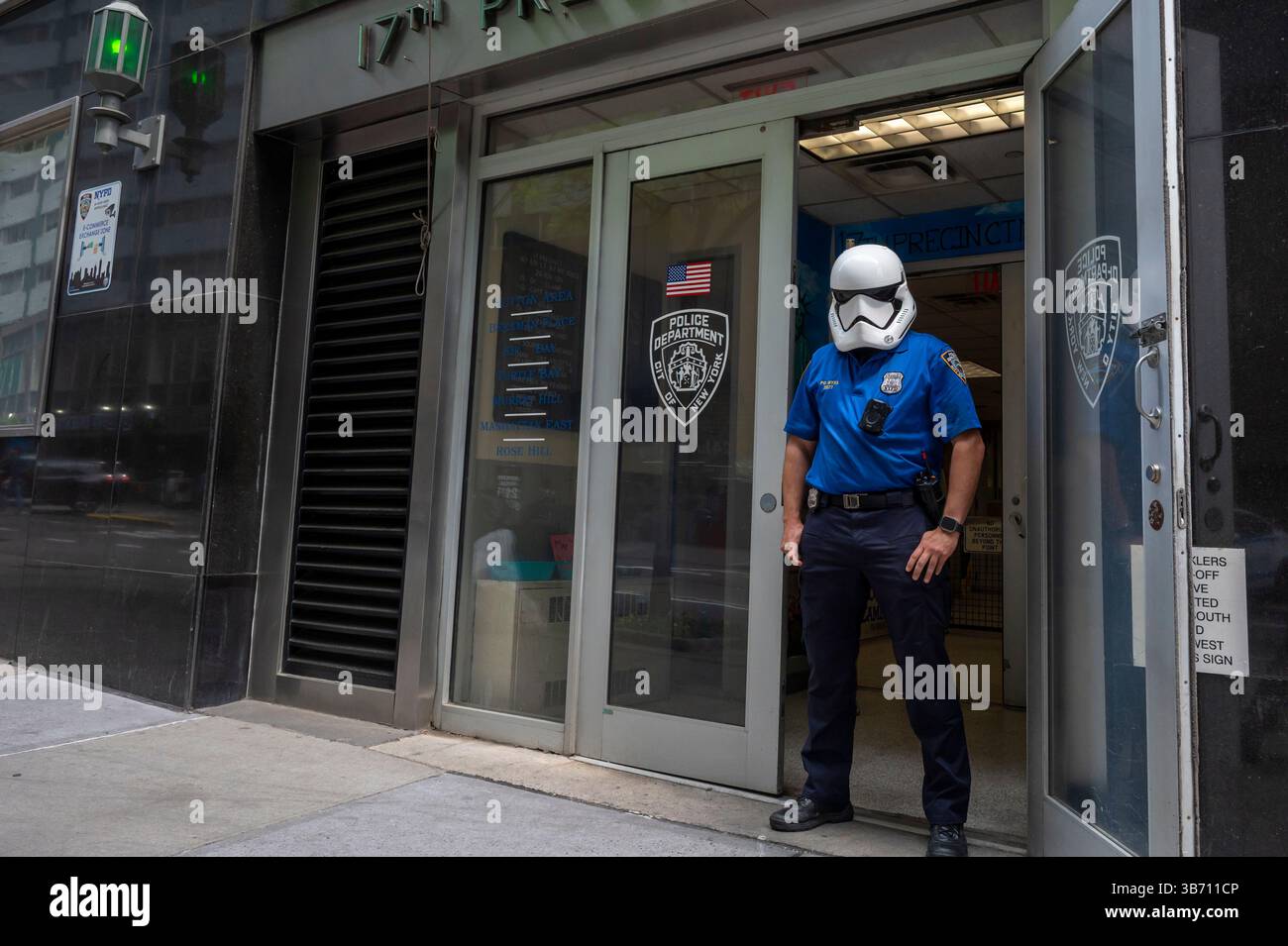 New York Police Department Officer Dennis Wyss wears a Star Wars ...