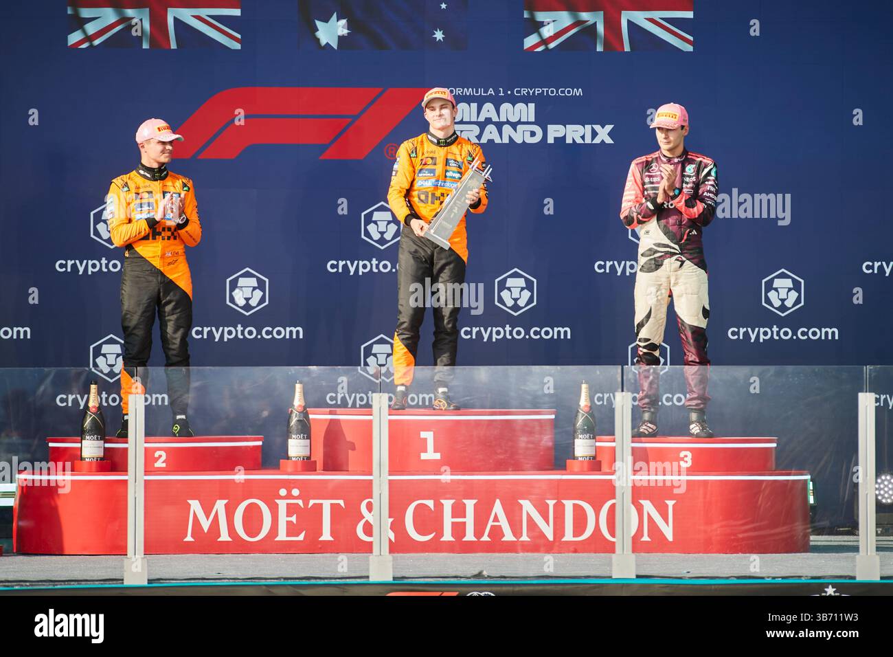 Miami Gardens, FL, USA. 4th May 2025. Podium. First: 81 Oscar Piastri ...