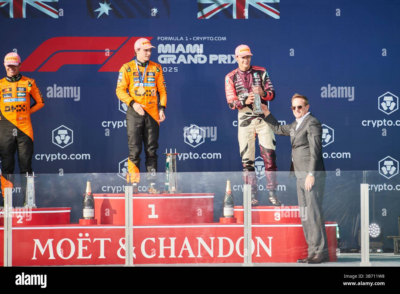 Miami Gardens, FL, USA. 4th May 2025. Podium. First: 81 Oscar Piastri ...