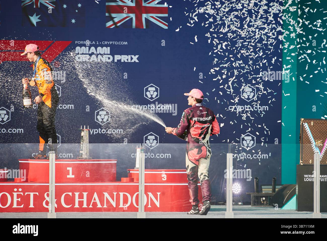 Miami Gardens, FL, USA. 4th May 2025. Podium. First: 81 Oscar Piastri ...