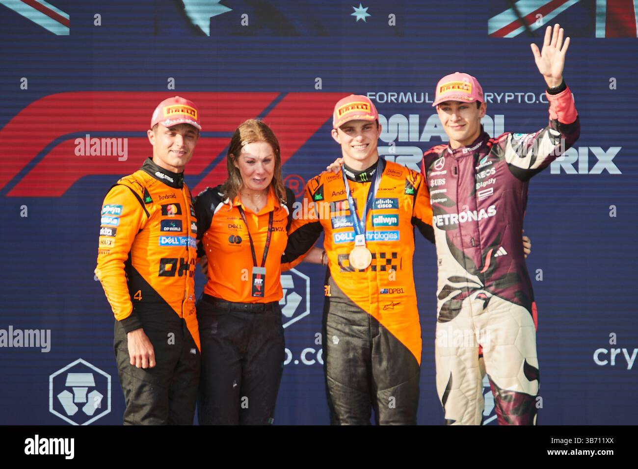 Miami Gardens, FL, USA. 4th May 2025. Podium. First: 81 Oscar Piastri ...
