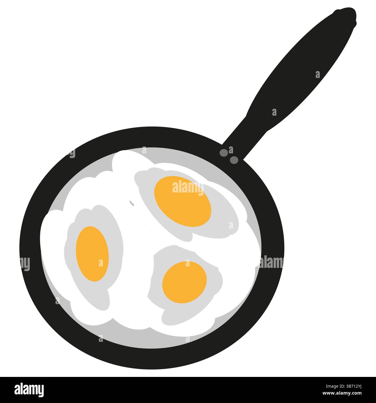 Frying pan icon. Cooked egg symbol. Breakfast food vector. Hot skillet ...