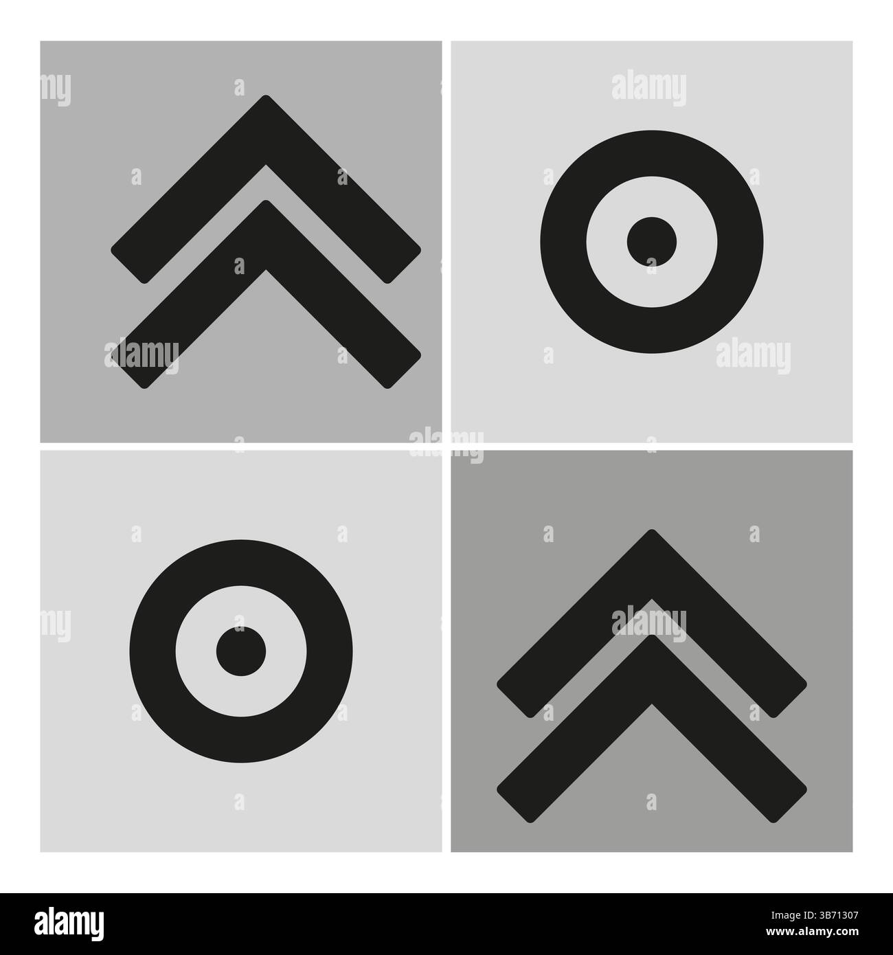 Chevron arrow icon. Target circle symbol. Flat minimal emblem. Vector ...