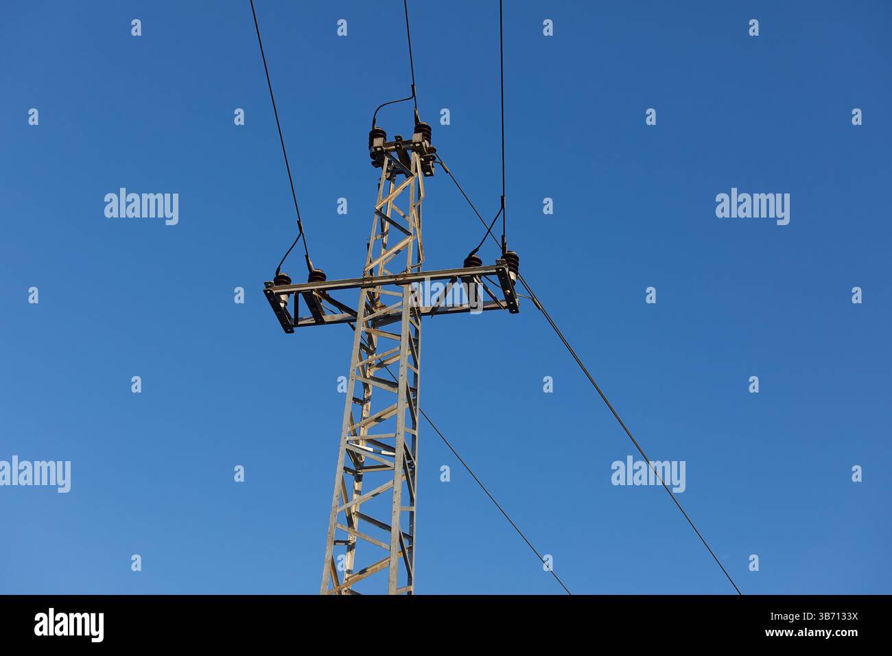 Electric line post three-phase Stock Photo - Alamy