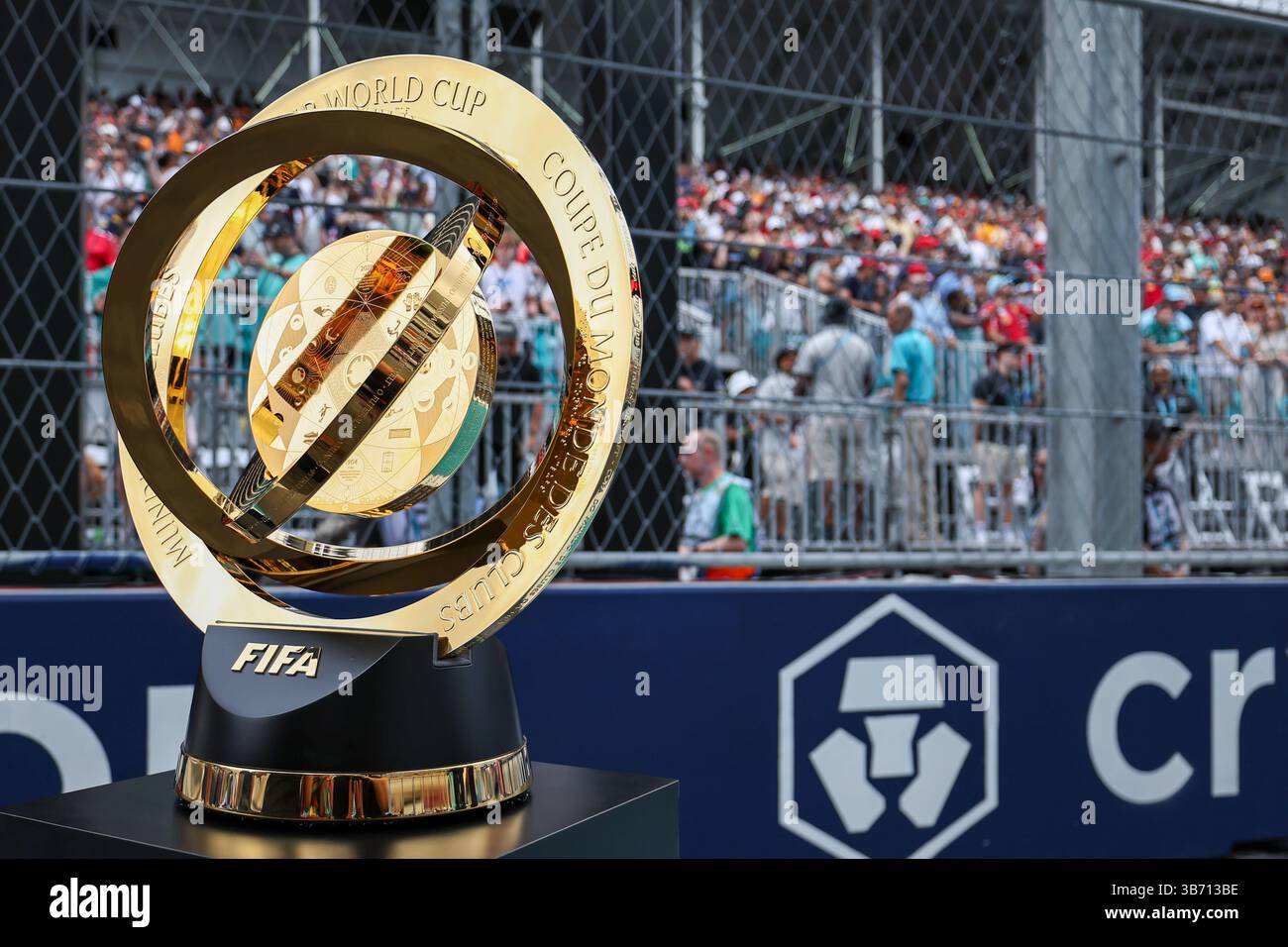 MIAMI, FLORIDA - MAY 4: FIFA Club World Cup Trophy is displayed on the ...