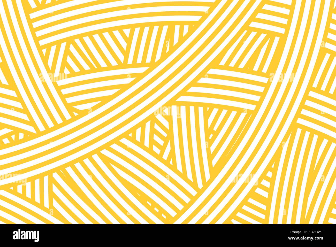 Curvy yellow lines. Ramen or noodle pattern. Pasta, tagliatelle or ...