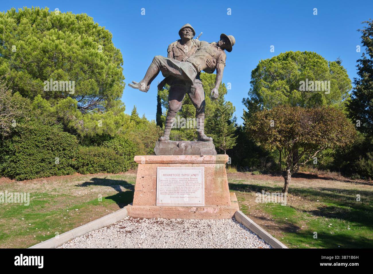 The famous Respect to Mehmetcik Monument, depicting caring, heroism ...