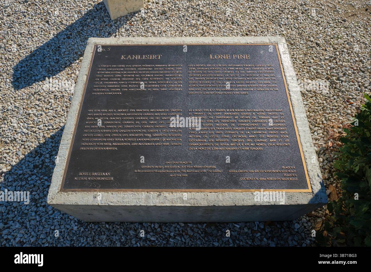 The explanation, description tablet at the site. At Lone Pine ANZAC ...
