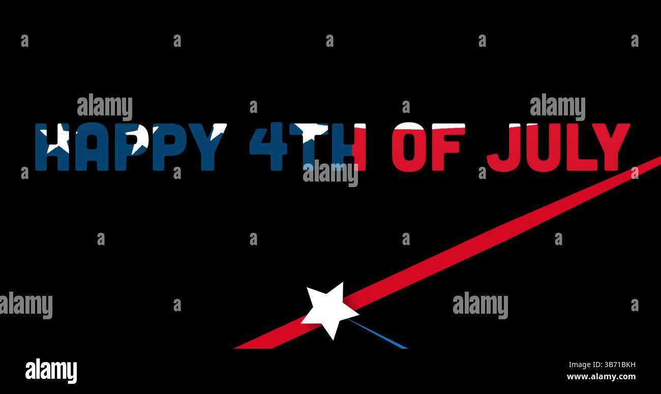 Image of happy 4th of july text over flag of usa Stock Photo - Alamy