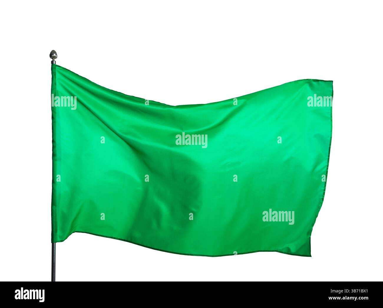 One green flag on white background. Mockup for design Stock Photo - Alamy