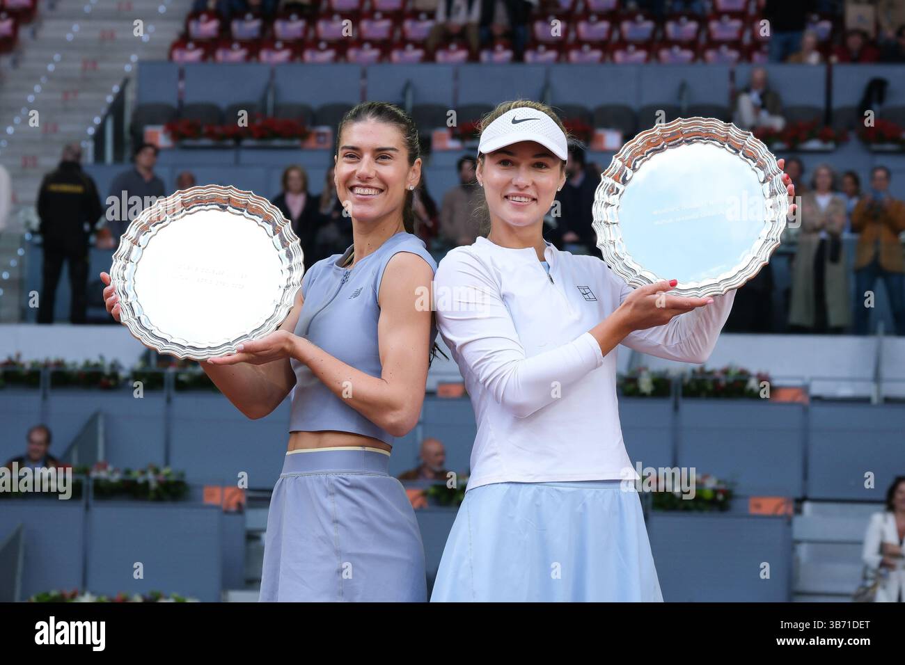 Madrid, Spain. 04th May, 2025. Anna Kalinskaya and Sorana Cirstea of Romania after winning the ...