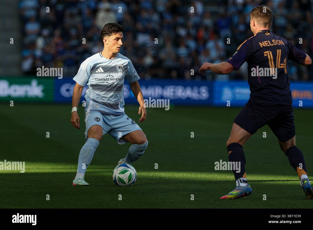 May 4, 2025: Sporting Kansas City midfielder Manu Garcia (21) controls ...