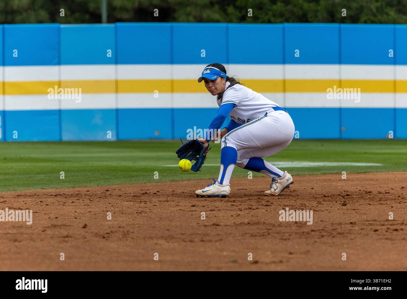 May 4, 2025: UCLA's Kate Blunt (44) warms up before a game against ...