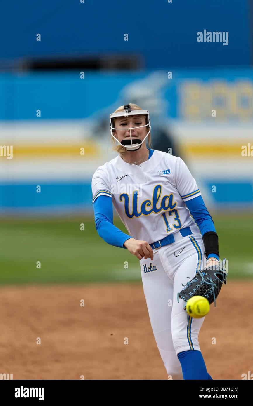 Easton Stadium, Los Angeles, USA. 4th May, 2025. UCLA pitcher Addisen ...