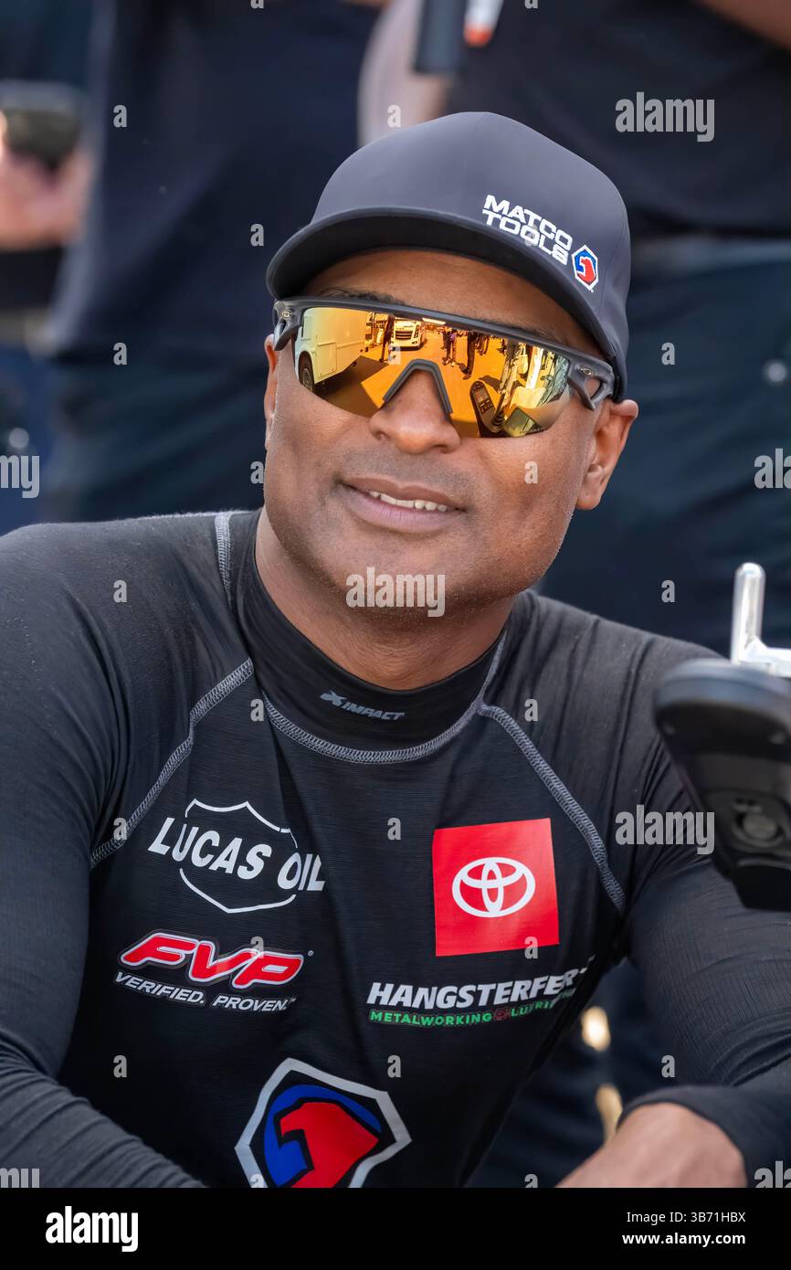Concord, Nc, USA. 26th Apr, 2025. Top Fuel Dragster driver, ANTRON ...