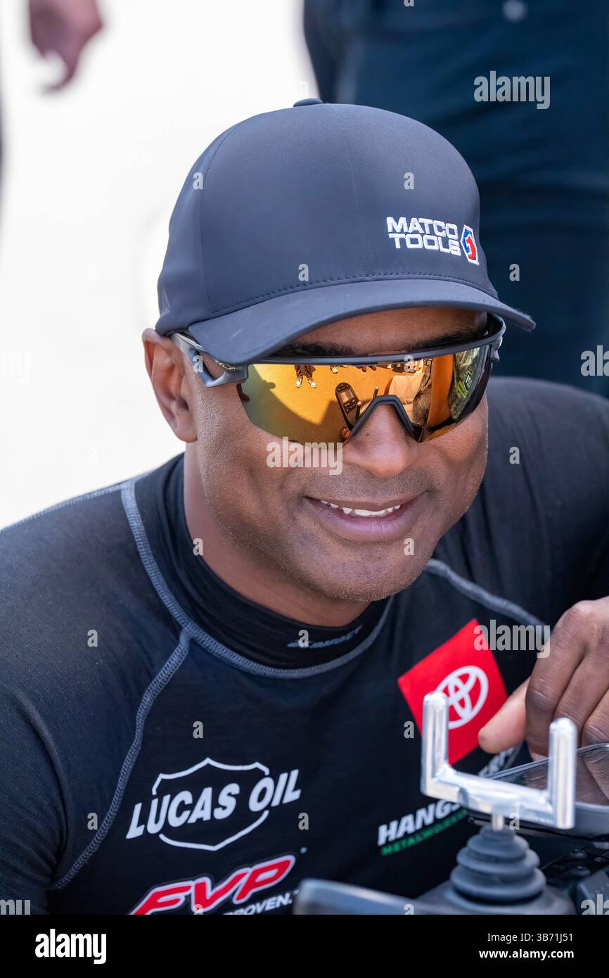 Concord, Nc, USA. 26th Apr, 2025. Top Fuel Dragster driver, ANTRON ...