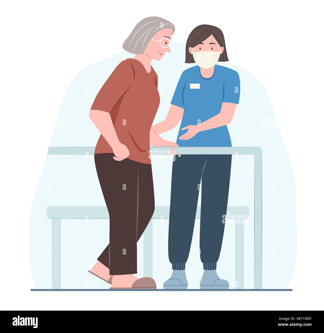 Physiotherapist Doctor Rehabilitates Elderly Woman Patient for Doing ...