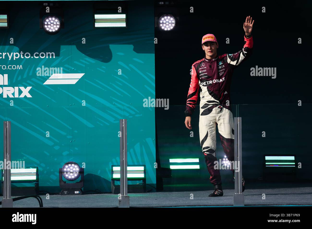 RUSSELL George (gbr), Mercedes AMG F1 Team W16, portrait podium during the Formula 1 Crypto.com ...