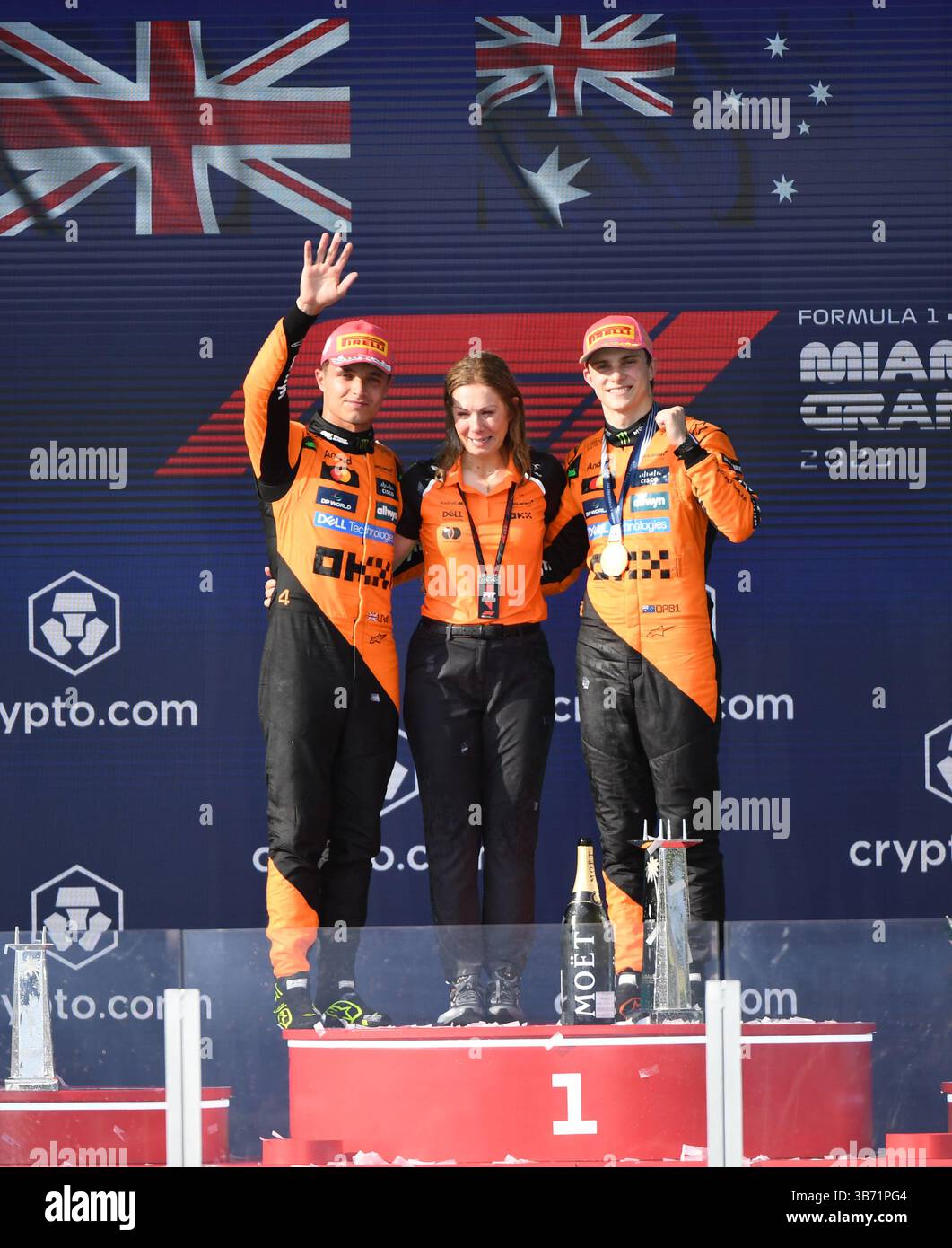 Miami, USA. 04th May, 2025. Left to right: Lando Norris of Great ...