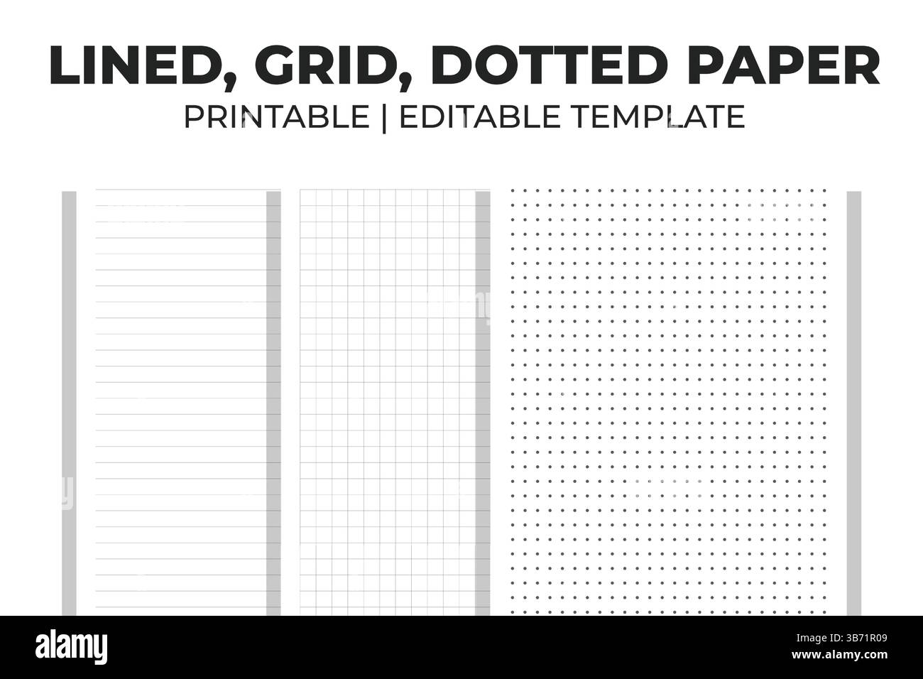 Lined Grid and Dotted Paper KDP Interior Stock Vector Image & Art - Alamy