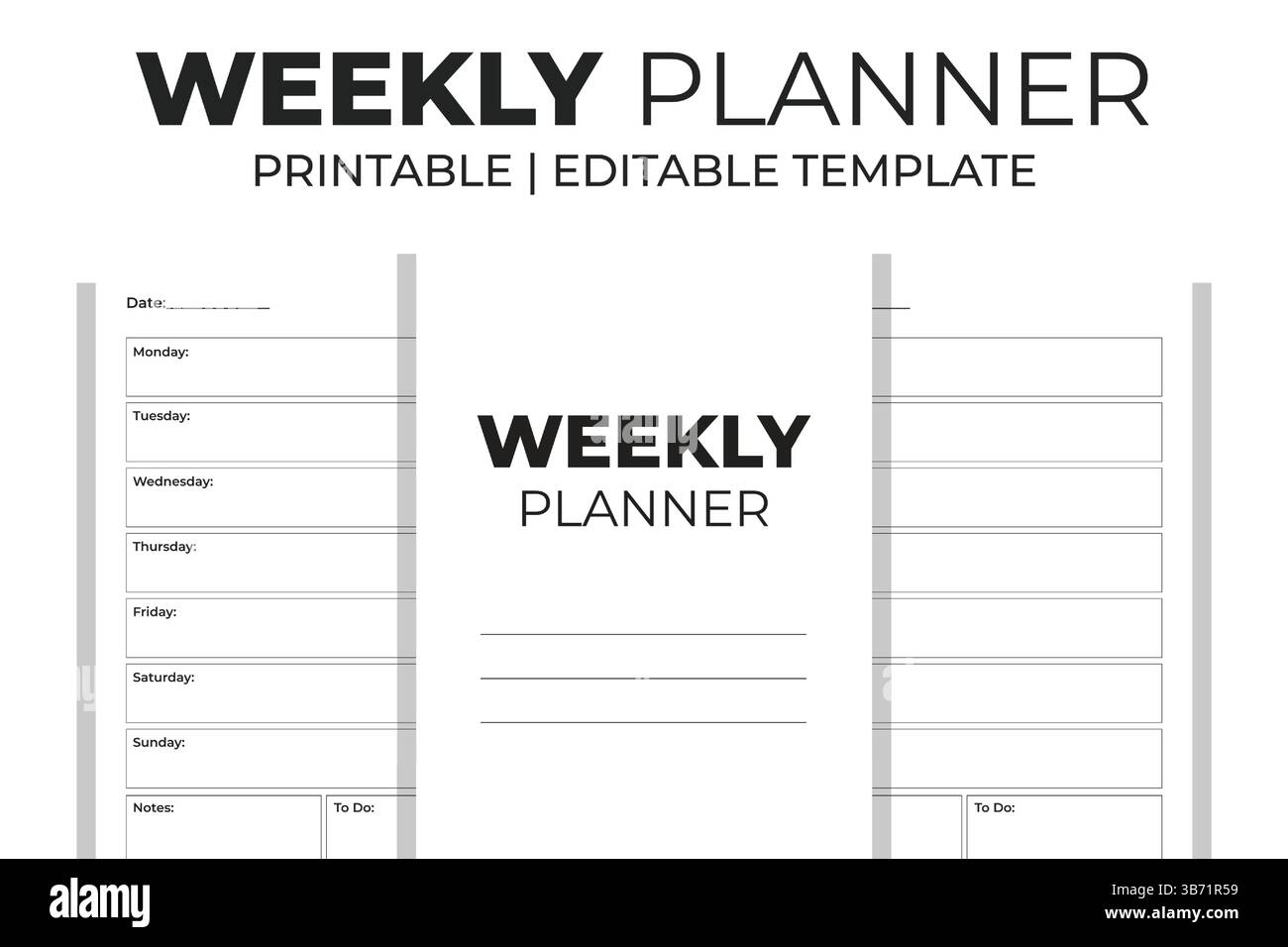 Weekly Planner KDP Interior Stock Vector Image & Art - Alamy