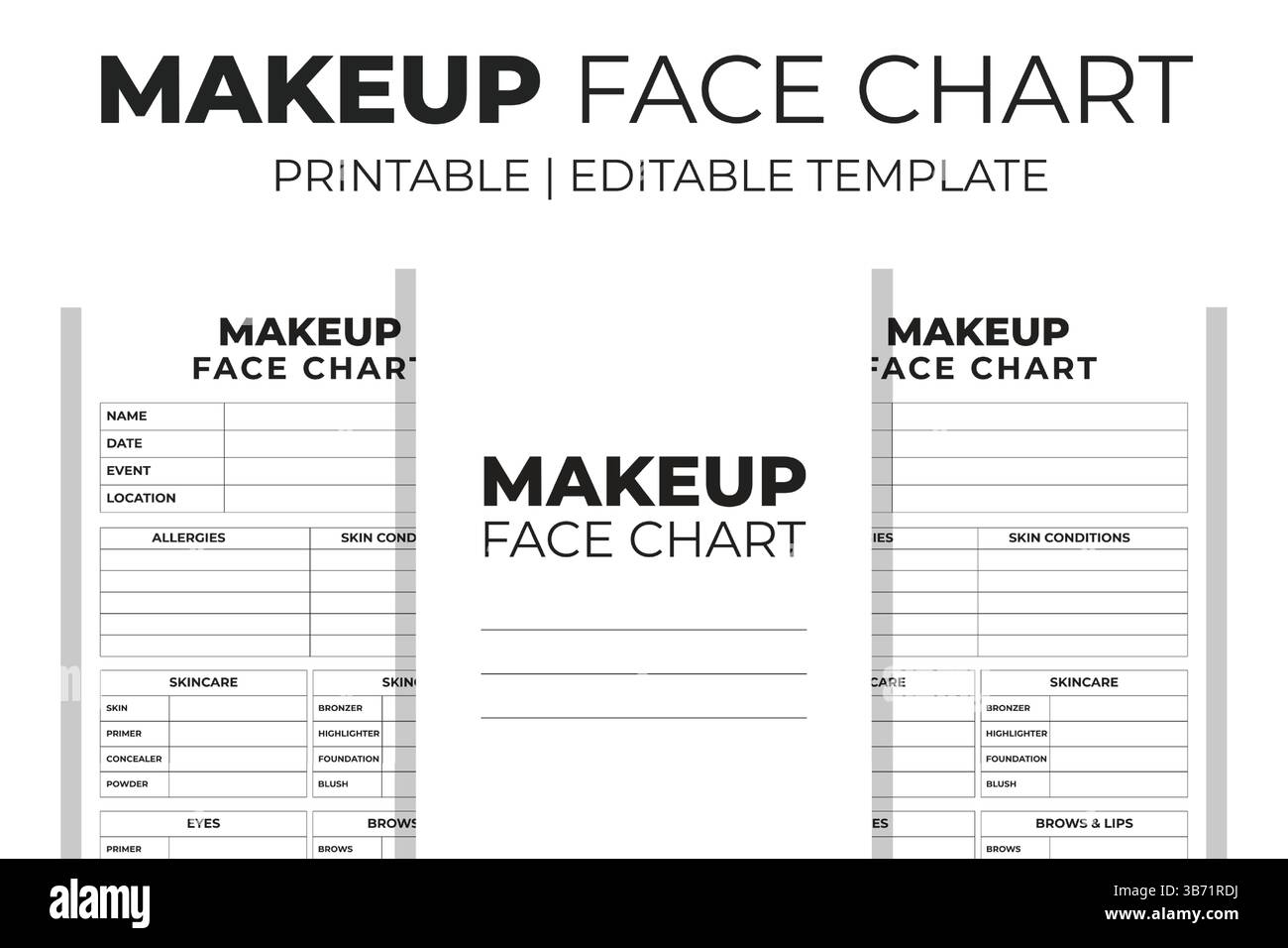 Printable face chart Stock Vector Images - Alamy