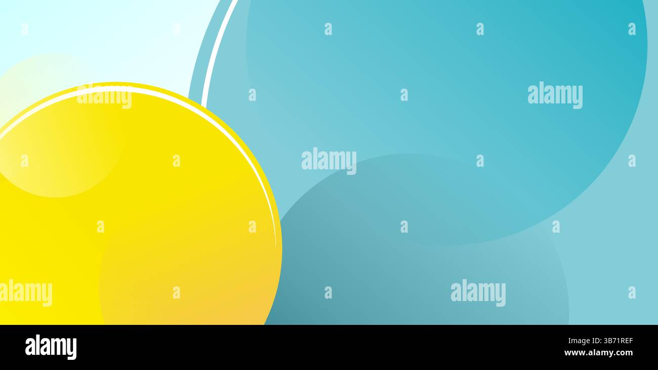 abstract background with circles shape yellow and sky blue colors ...