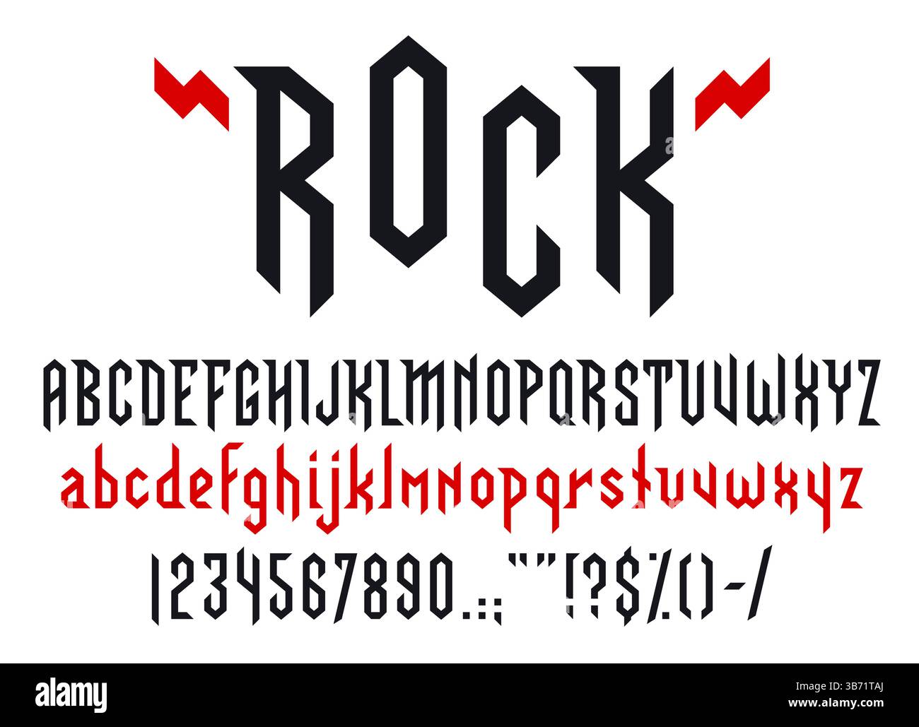 Heavy metal rock music font, musical type letters, punk typeface ...