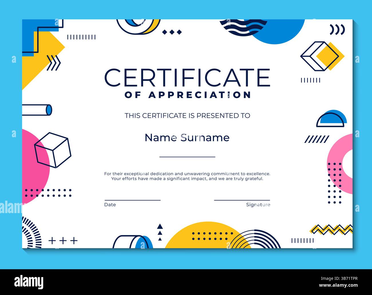 Bauhaus shapes graduation certificate of appreciation template ...