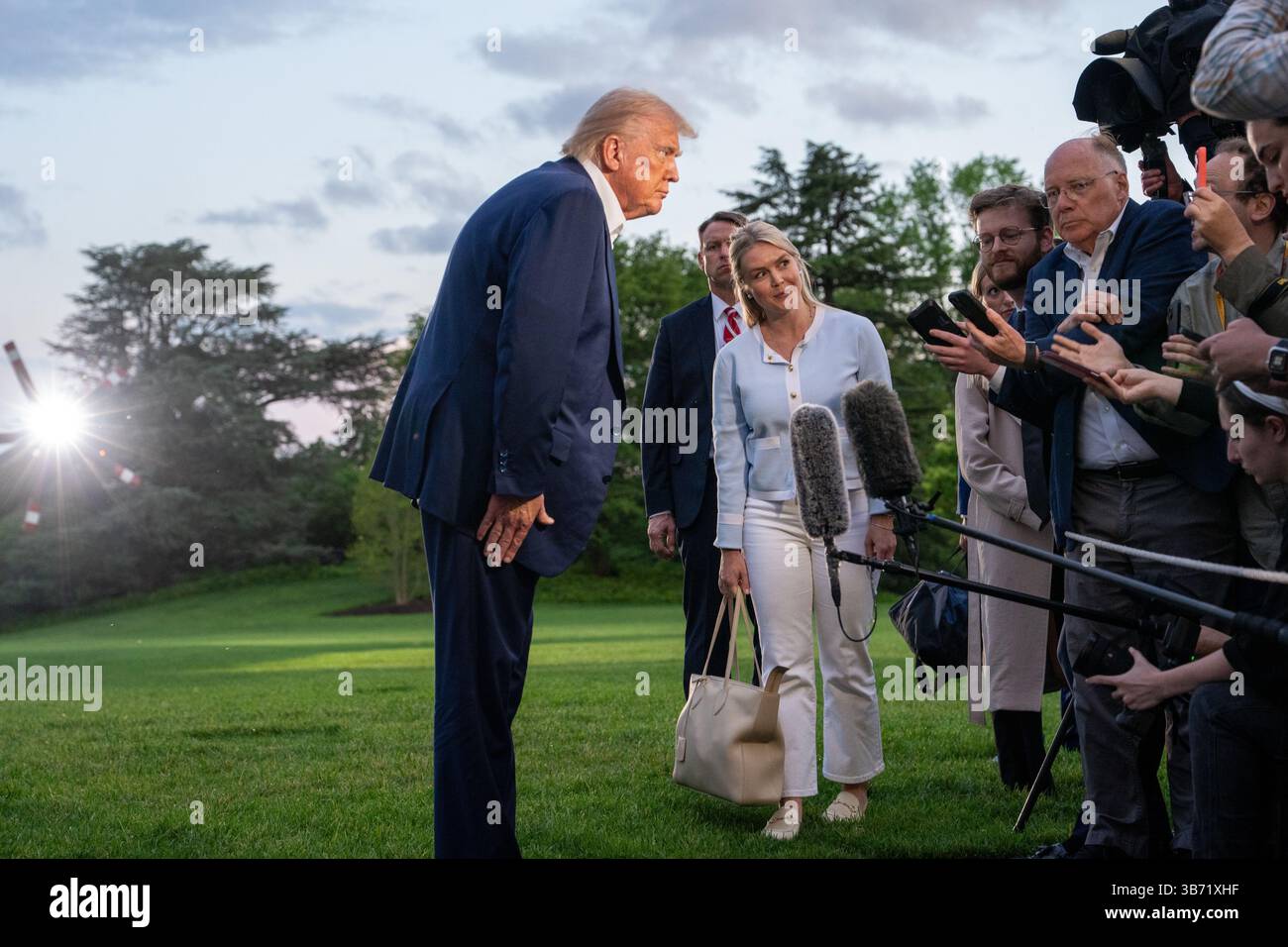 May 4, 2025, Washington, District of Columbia, USA: President DONALD TRUMP arrives at the White ...