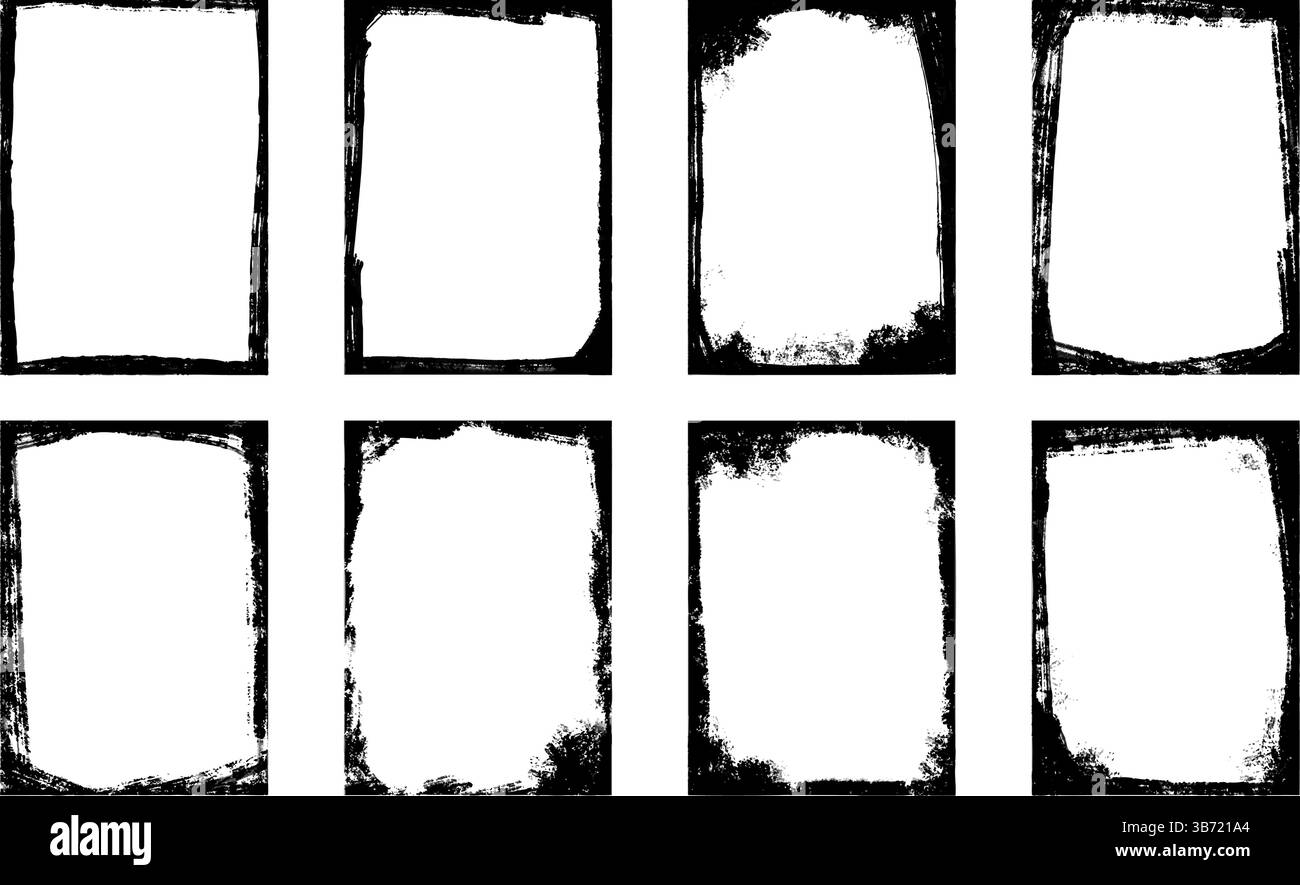 Grunge frame border textures. brush border overlay frames Stock Vector ...