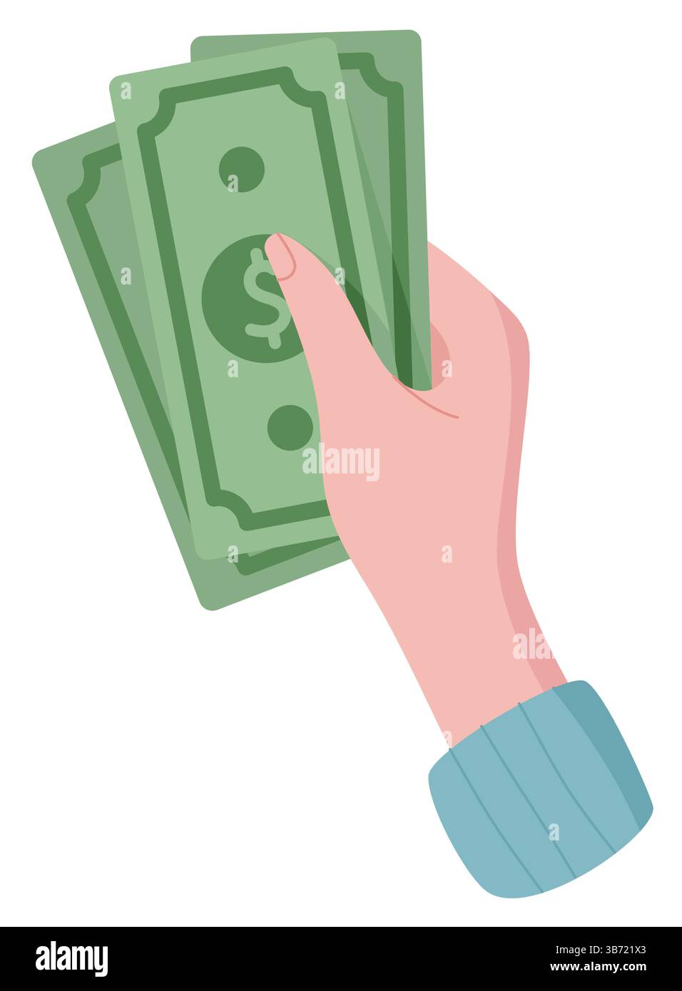 Hand Holding Cash Graphic Sticker Stock Vector Image & Art - Alamy