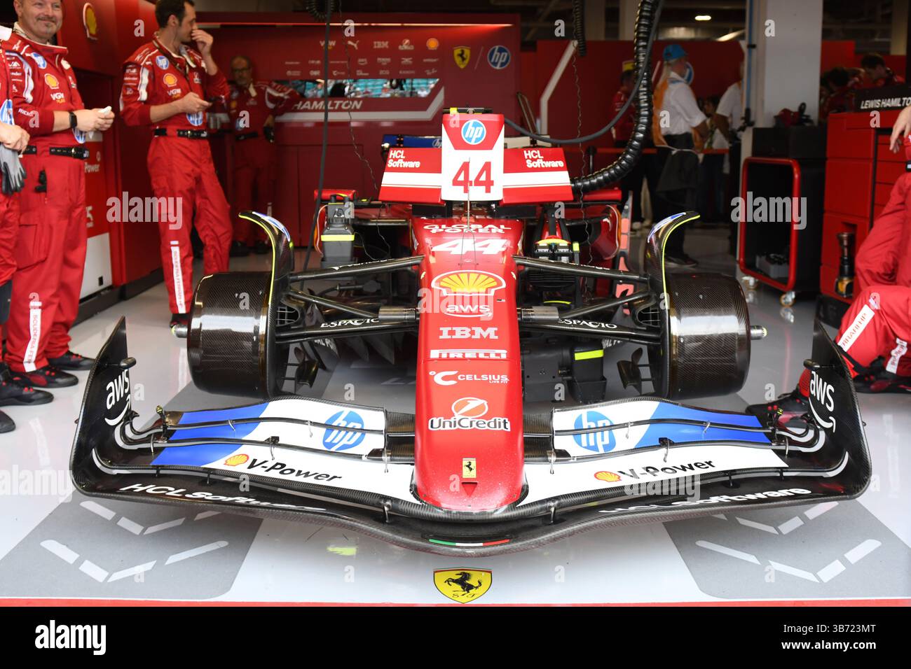 Miami, USA. 04th May, 2025. The car of Lewis Hamilton of Great Britain ...