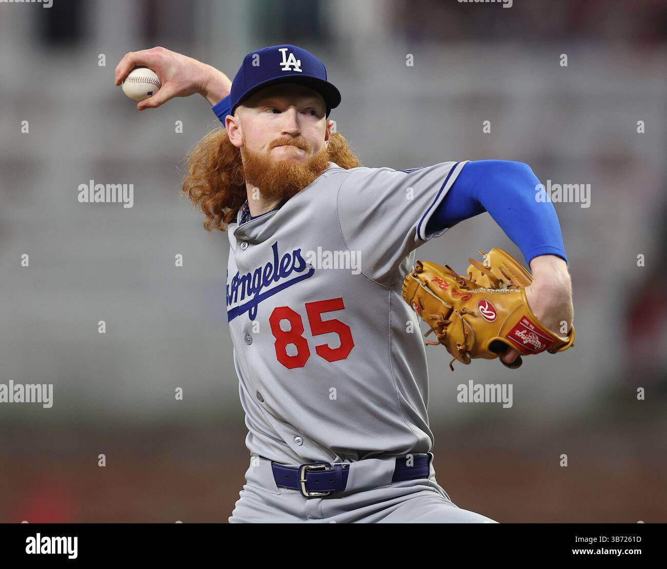 Marietta, Georgia on Sunday, May 4, 2025. Pitcher Dustin May #85 of the ...