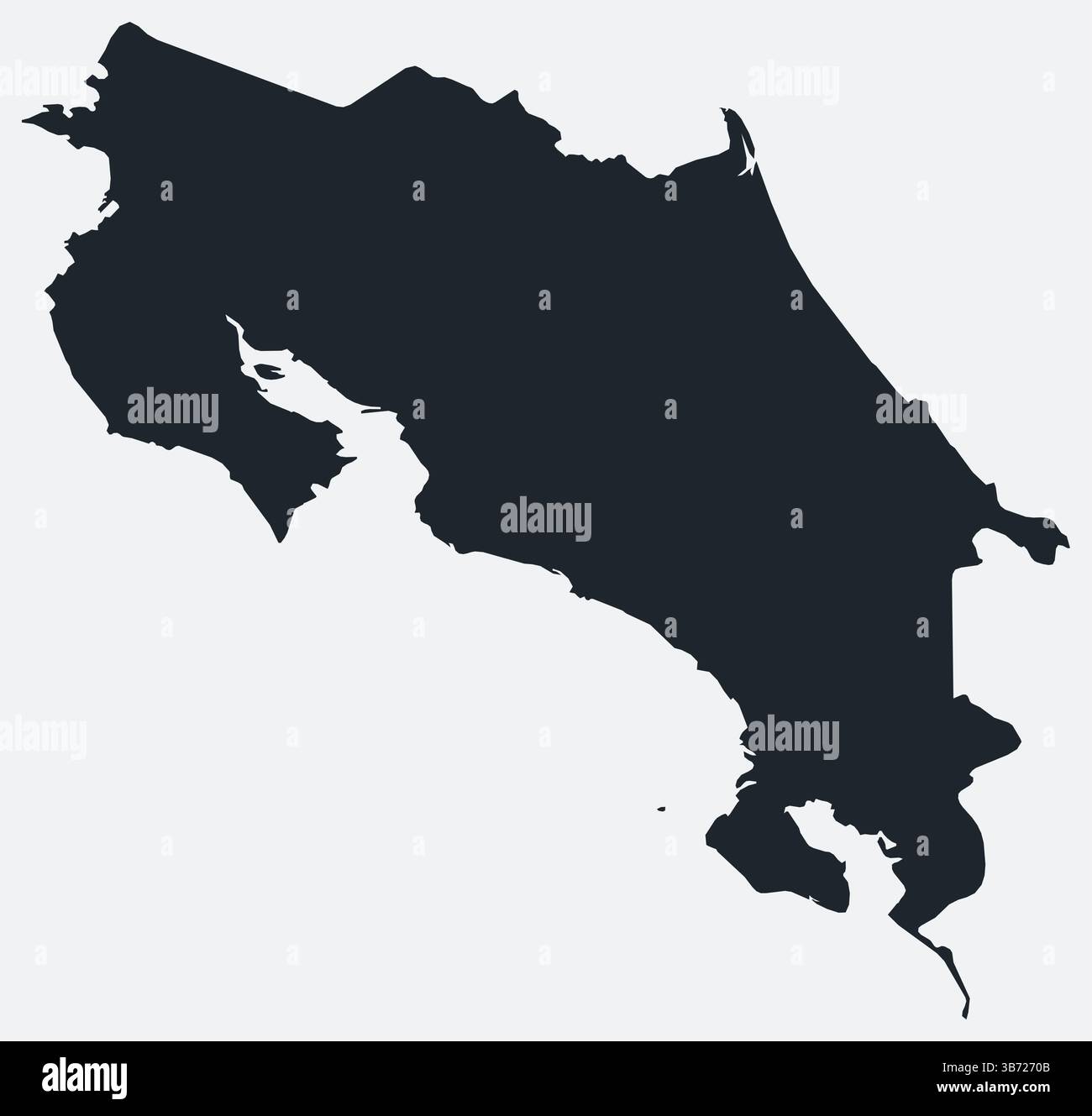 Costa Rica map. Just a simple border map. Shape of the country. Flat ...
