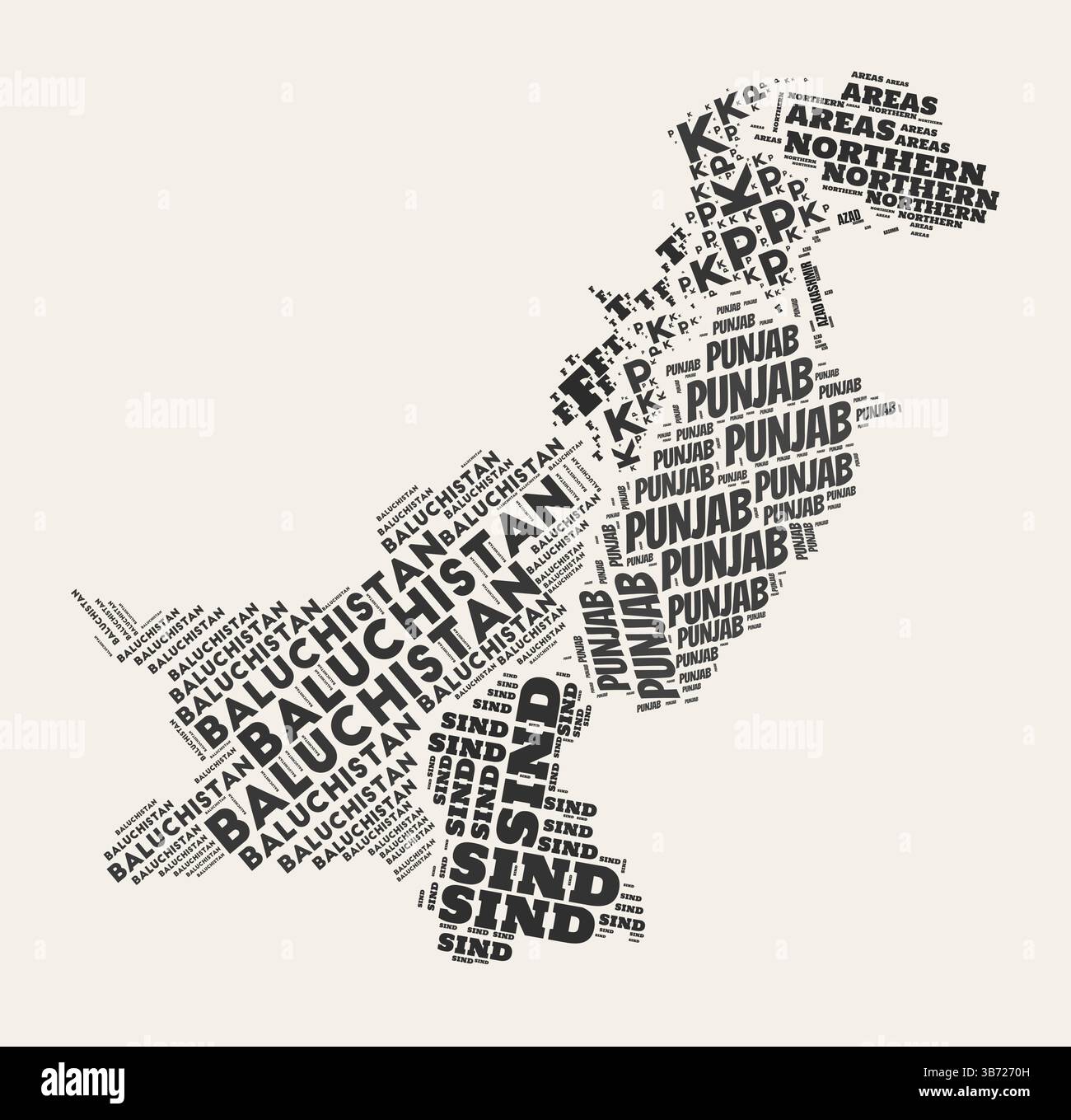 Pakistan Word Cloud. Country with regions division. Pakistan ...