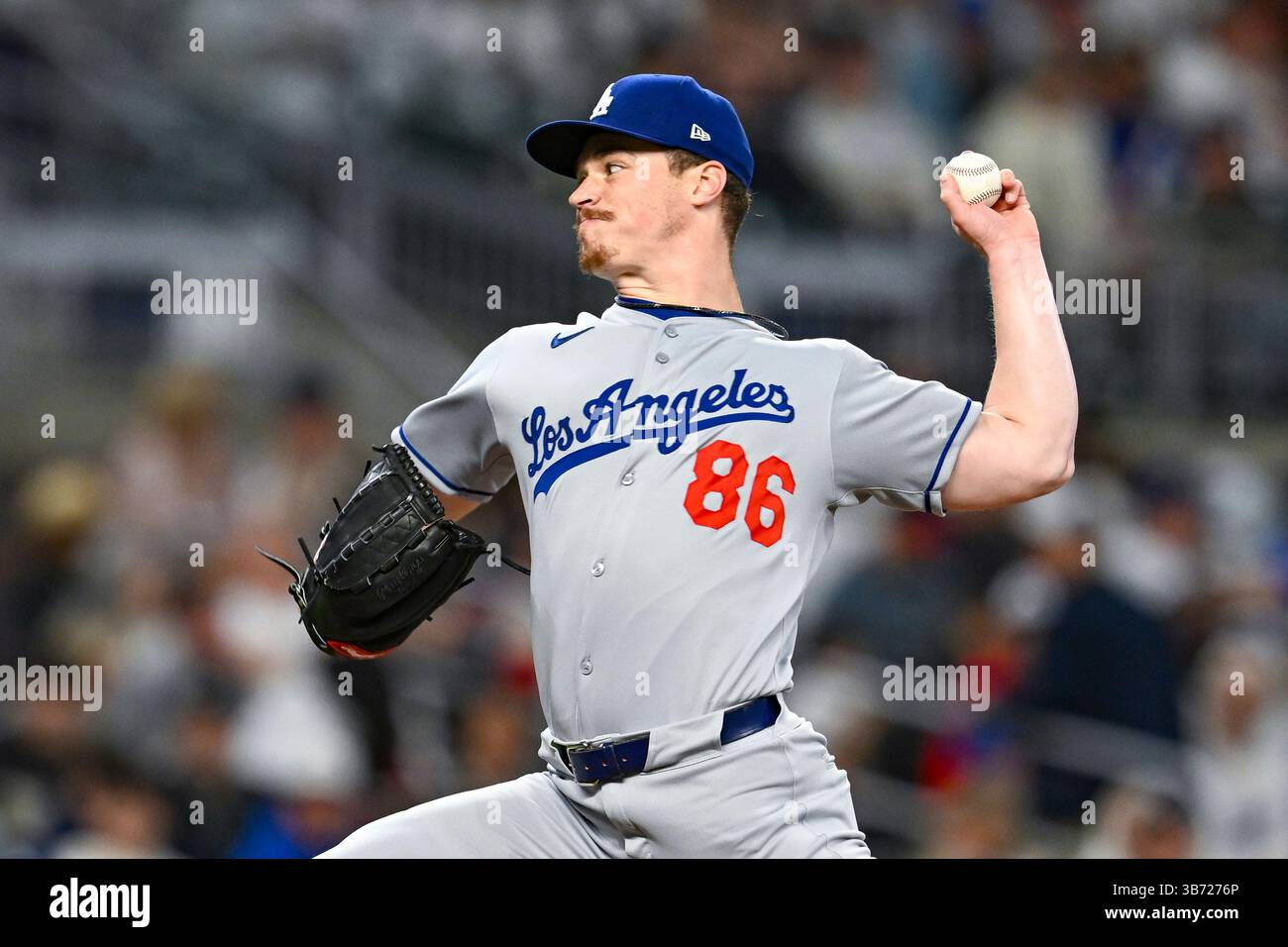 ATLANTA, GA – MAY 04: Los Angeles relief pitcher Jack Dreyer (86 ...