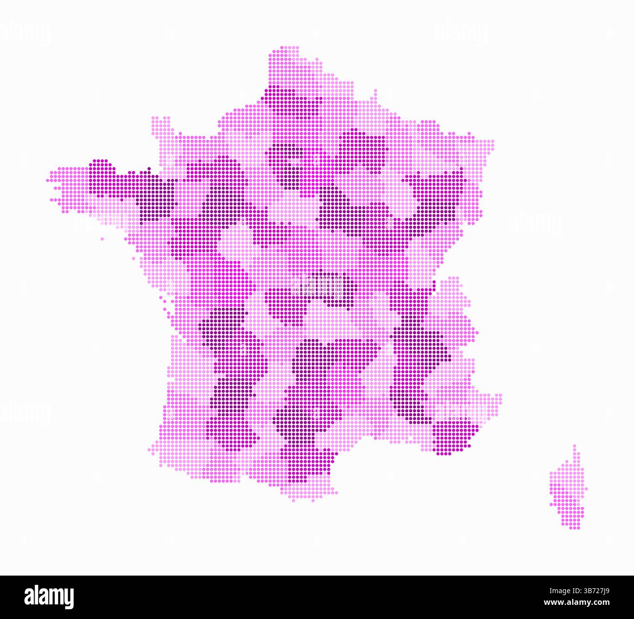 France dotted map. Digital style map of the country on white background ...