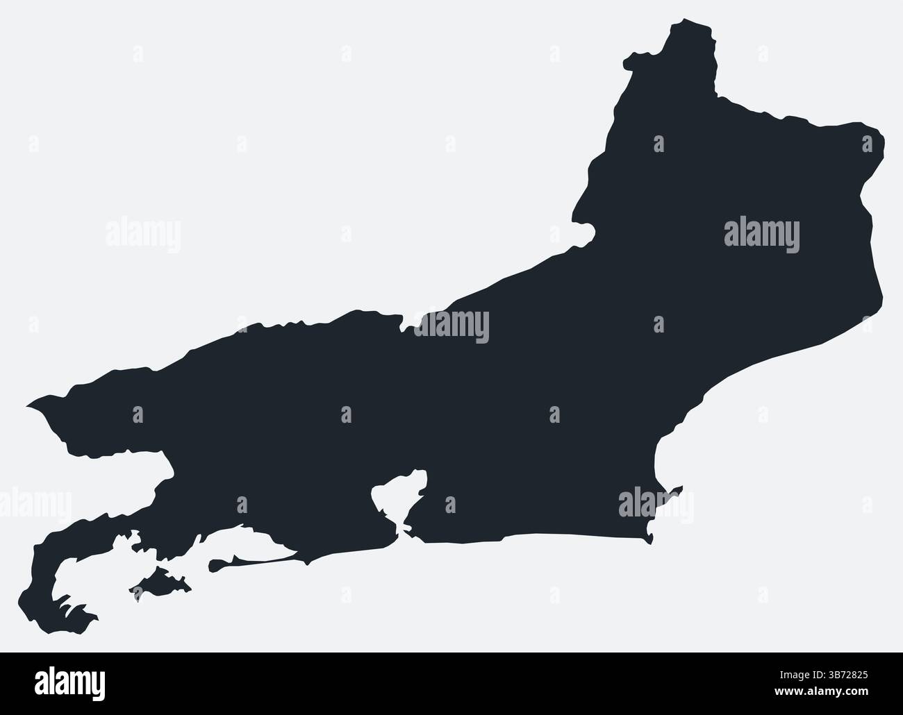 Rio de Janeiro map. Just a simple border map. Shape of the state. Flat ...