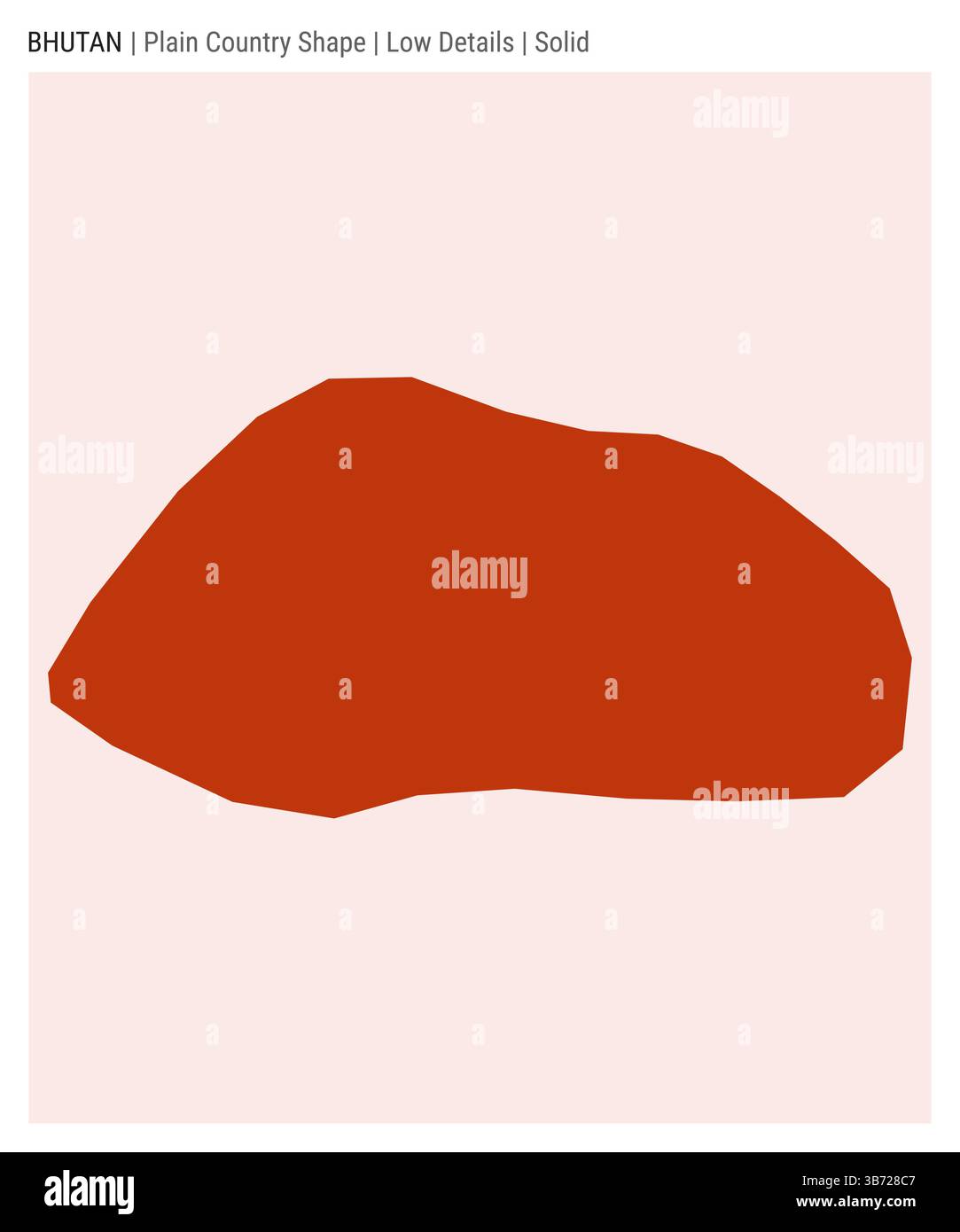 Bhutan plain country map. Low details. Solid style. Shape of Bhutan ...