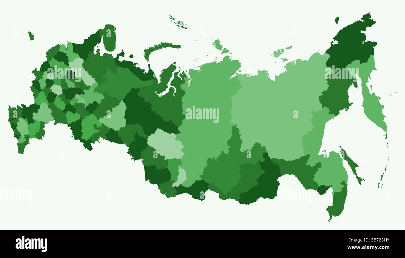 Map of Russia with regions. Just a simple country border map with ...
