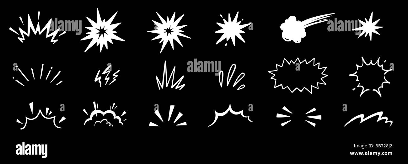 Line speed cartoon effect, boom explosive motion line element set ...