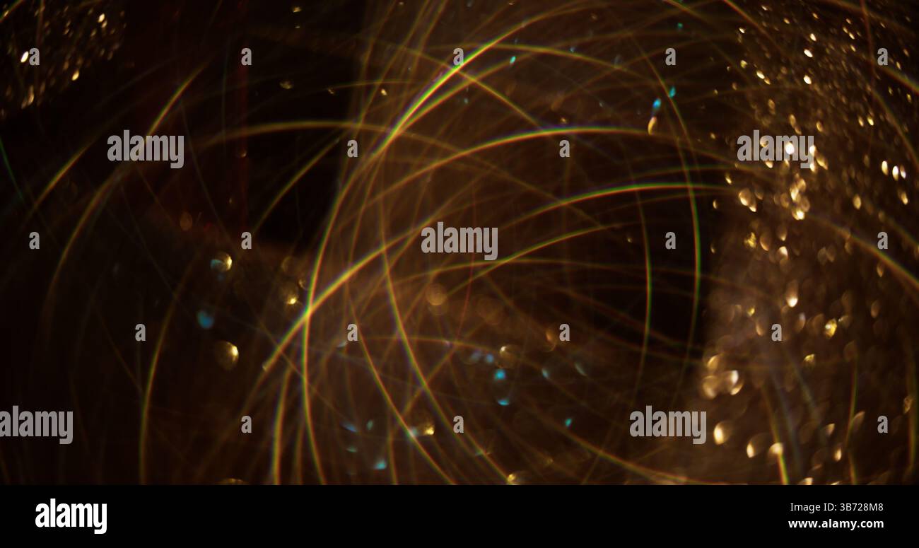 Blur swirl particles. Bokeh light texture. Yellow golden gleaming ...