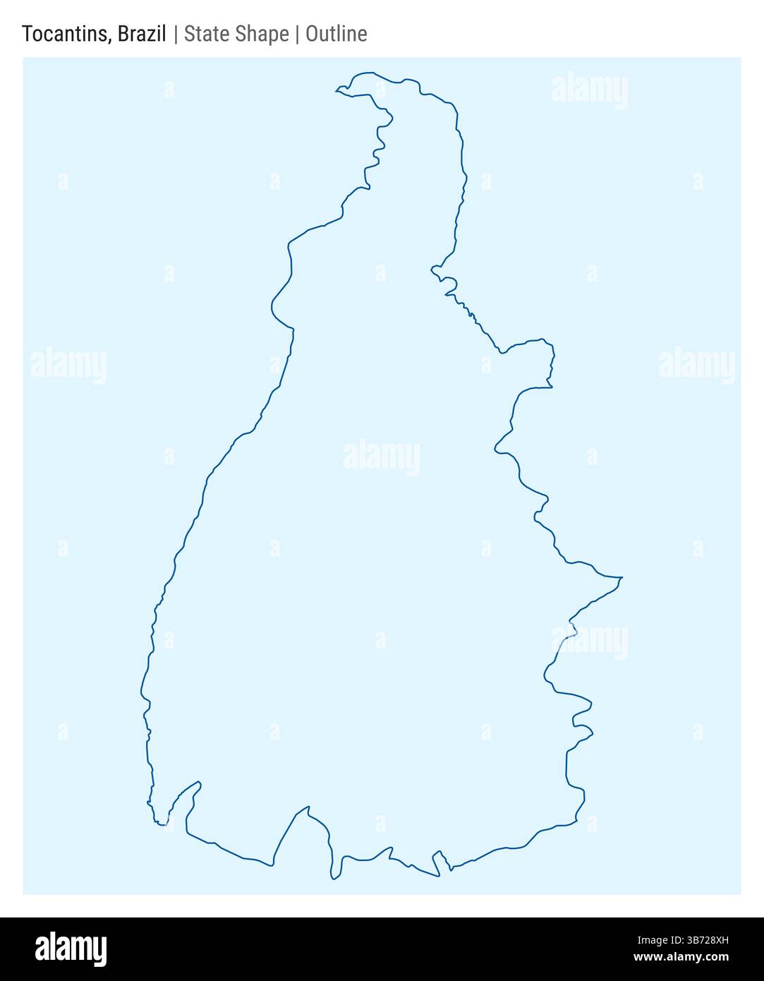 Tocantins, Brazil. Simple vector map. State shape. Outline style ...