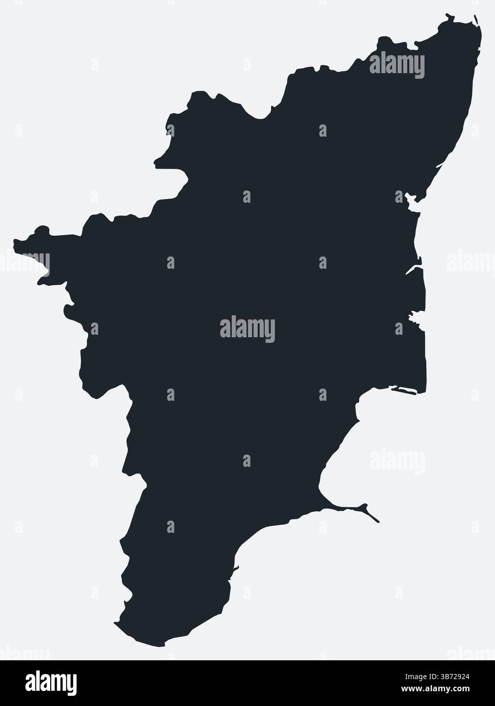 Tamil Nadu map. Just a simple border map. Shape of the state. Flat ...