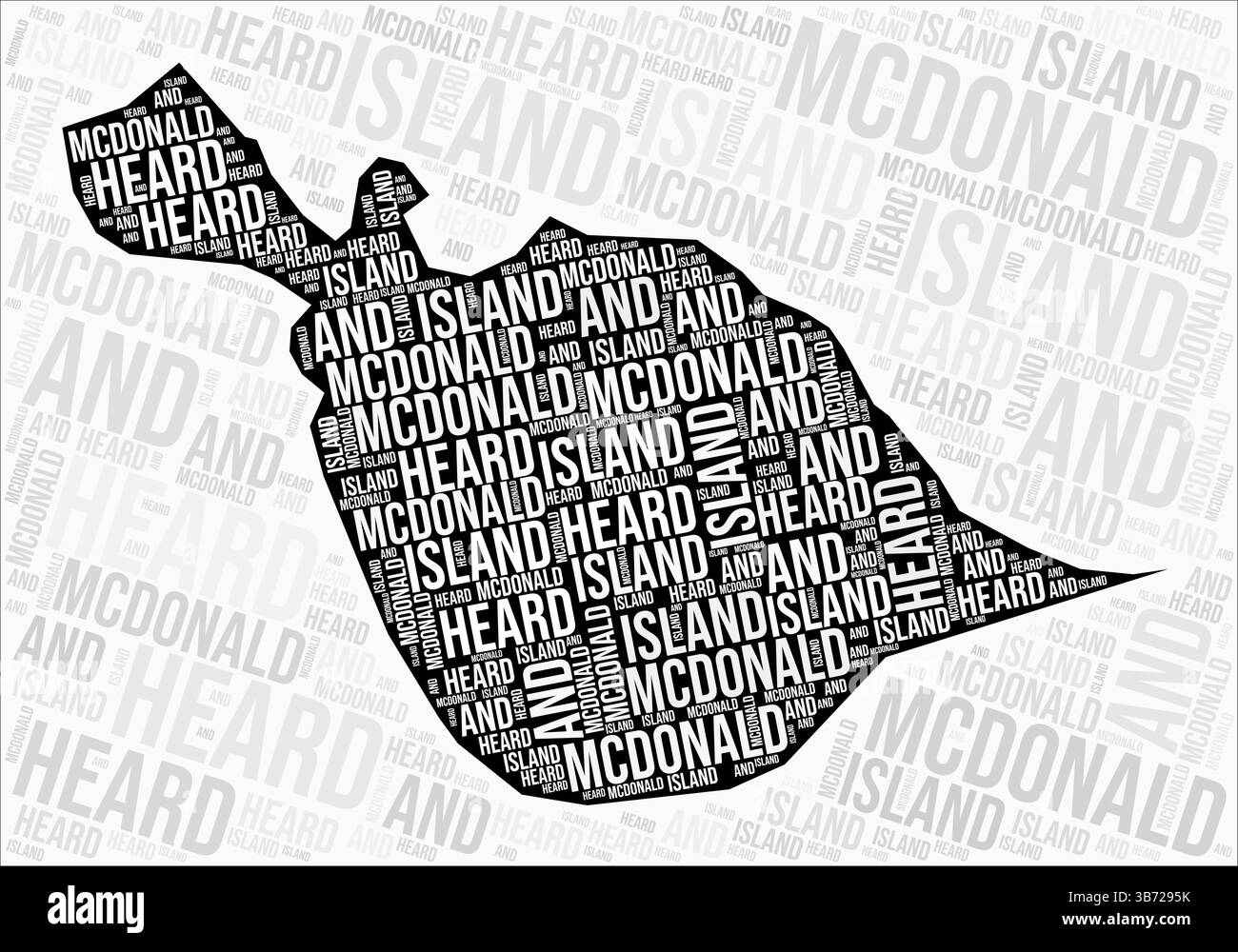 Heard Island and McDonald Islands regions map word cloud. Heard Island ...