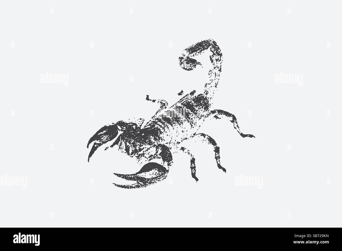 Creepy Halloween Scorpion collage element with vintage stippling ...